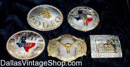 Gaudy Cowboy Belt Buckles, Oversized Texas & Urban Cowboy Buckles