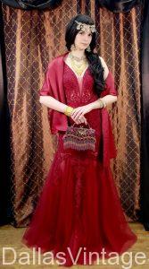 Arabian Nights Theme Outfit; Beaded Gown with Matching Purse